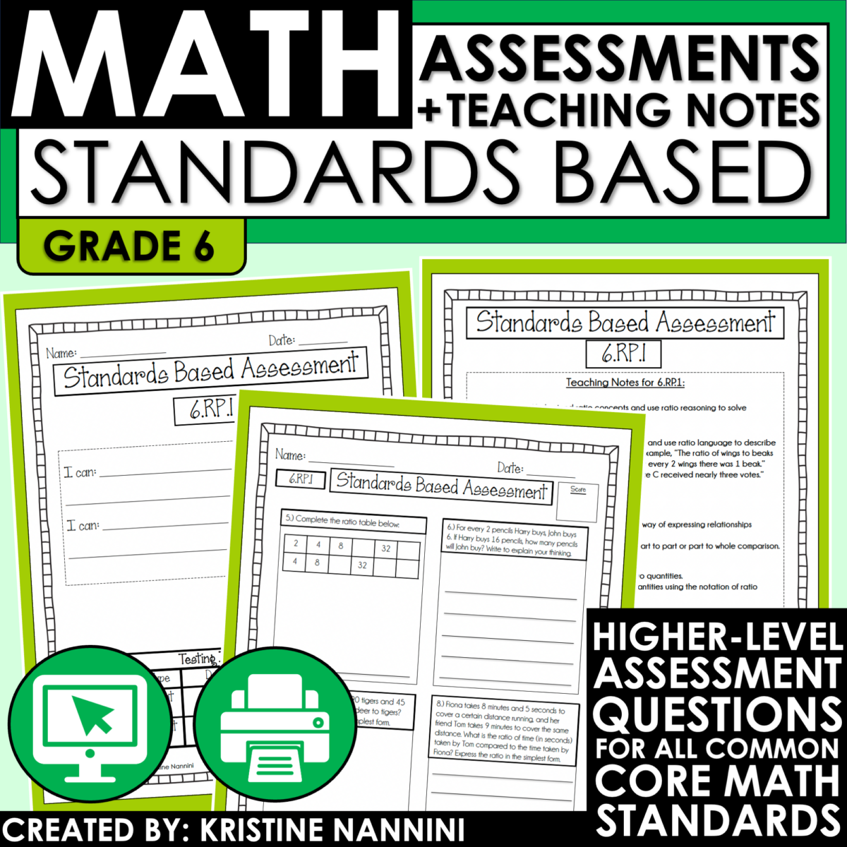 6th Grade Math Assessments