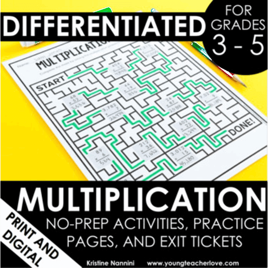 Multiplication Worksheets No Prep Printables - Practice and Review - In ...