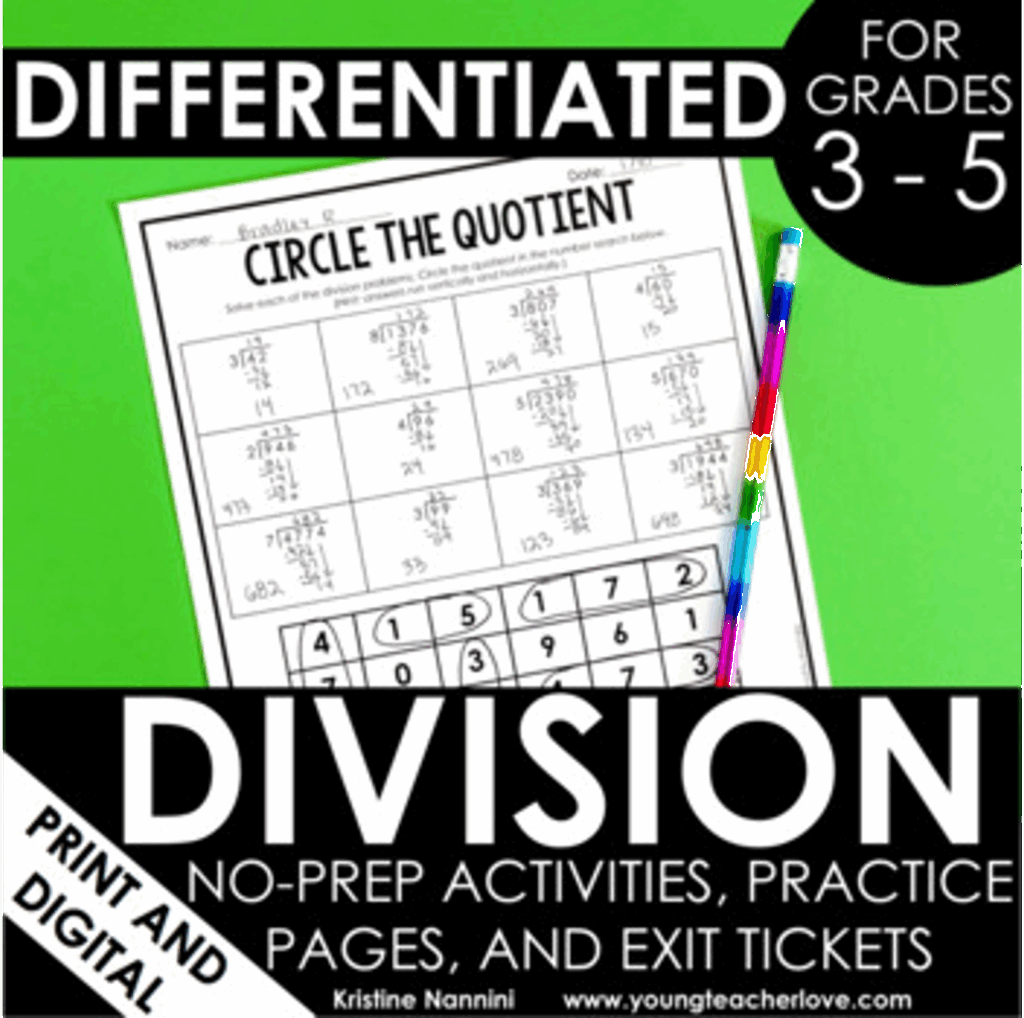 Division Worksheets - No Prep Printables with Exit Tickets - Practice ...