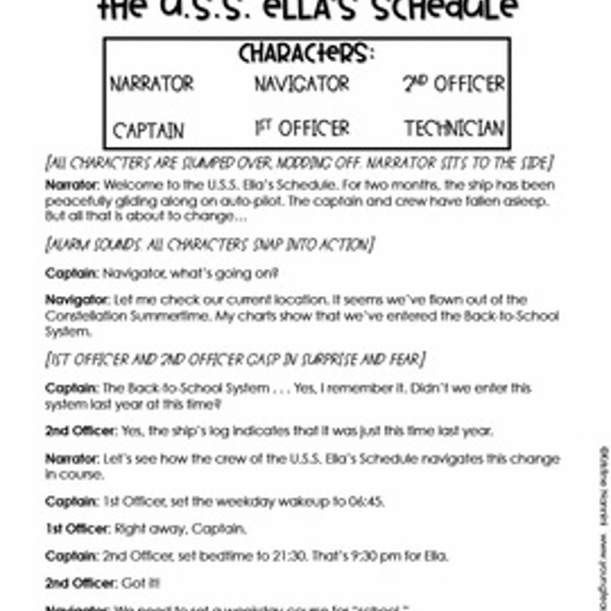 Back to School Activities First Day of School Reader's Theater Plays ...