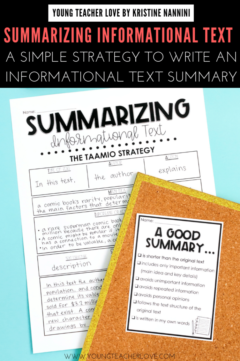 Summarizing Informational Text - In the Classroom with Kristine Nannini