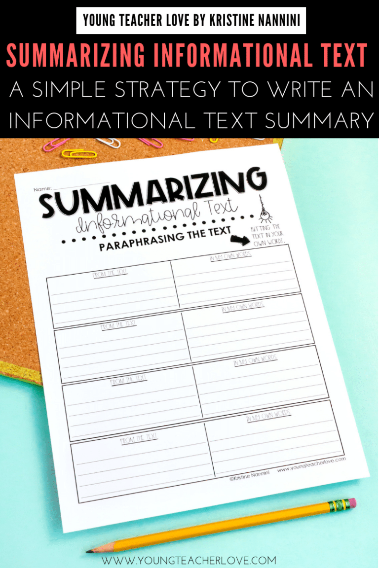Summarizing Informational Text - In the Classroom with Kristine Nannini