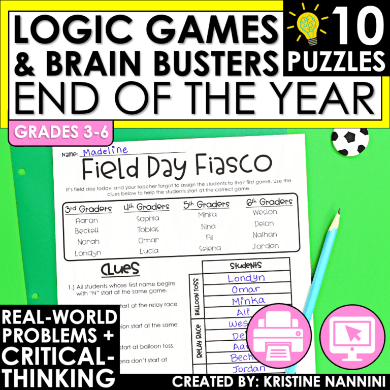 End-of-the-Year Logic Puzzles and Brain Buster Games