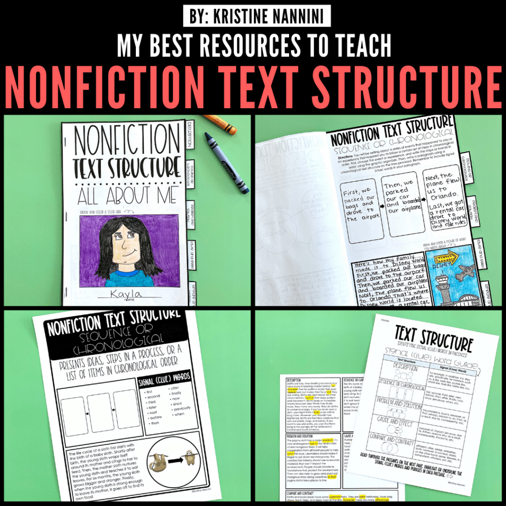 FREE Nonfiction Text Structure Printables and Activities - Print and ...