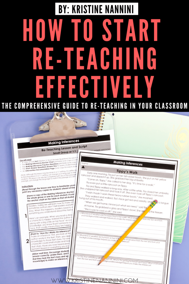 My Comprehensive Guide to Effective Re-Teaching - In the Classroom with ...