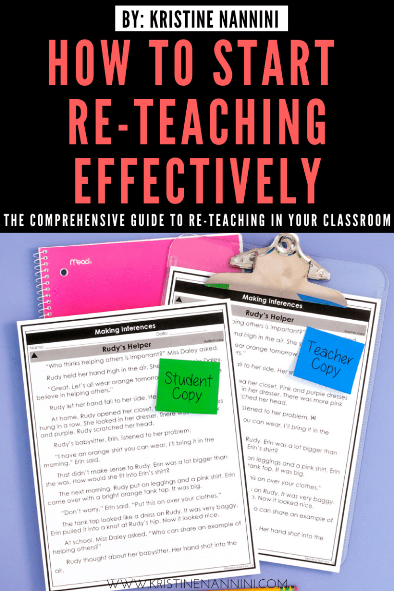 My Comprehensive Guide to Effective Re-Teaching - In the Classroom with ...