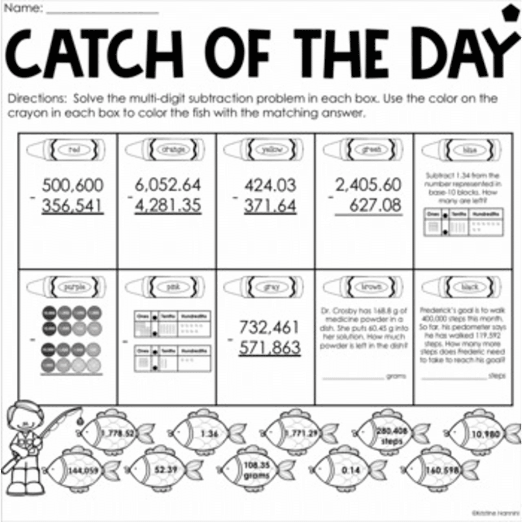 Multi-Digit Subtraction Practice Printable and Digital Interactive ...