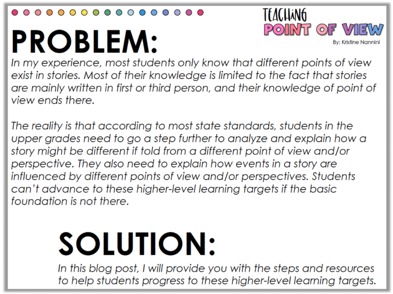 How to Teach Point of View - In the Classroom with Kristine Nannini