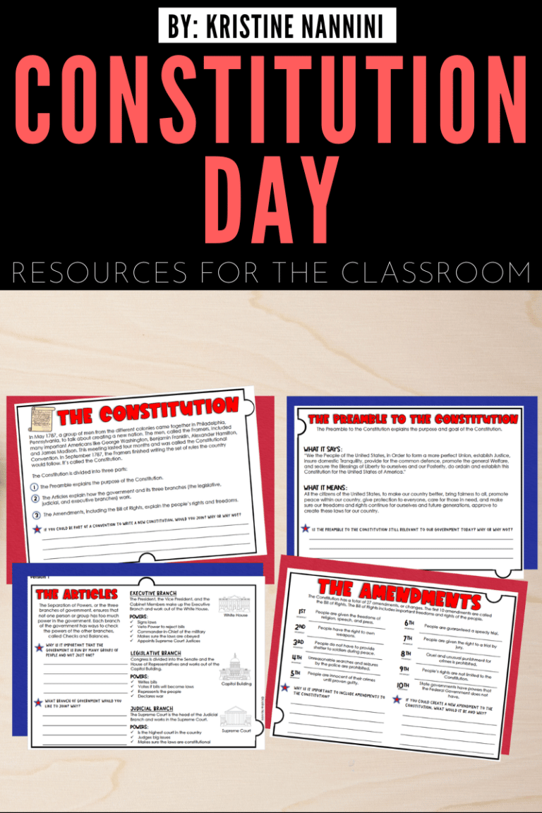Constitution Day Resource for Upper-Elementary - In the Classroom with ...