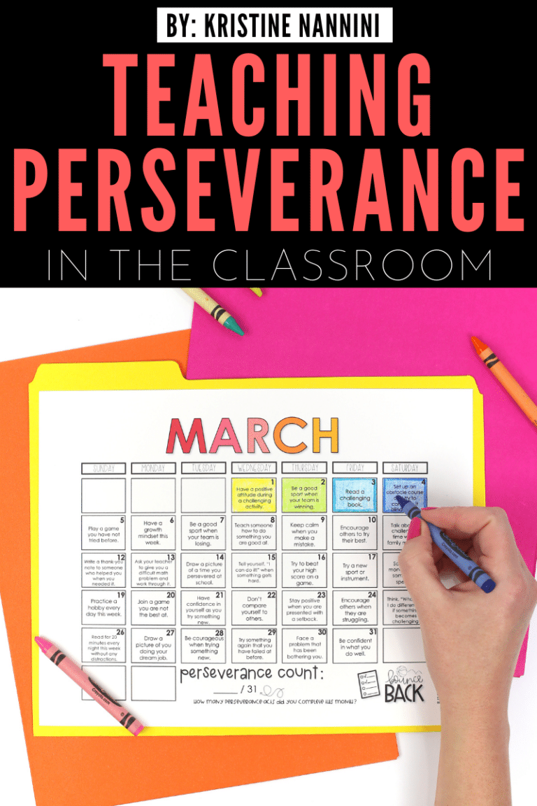 Character Education Perseverance Teaching Activities - Kristine Nannini