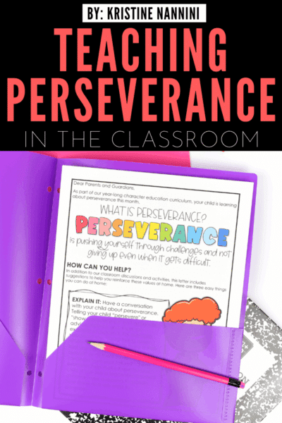 Character Education Perseverance Teaching Activities - Kristine Nannini