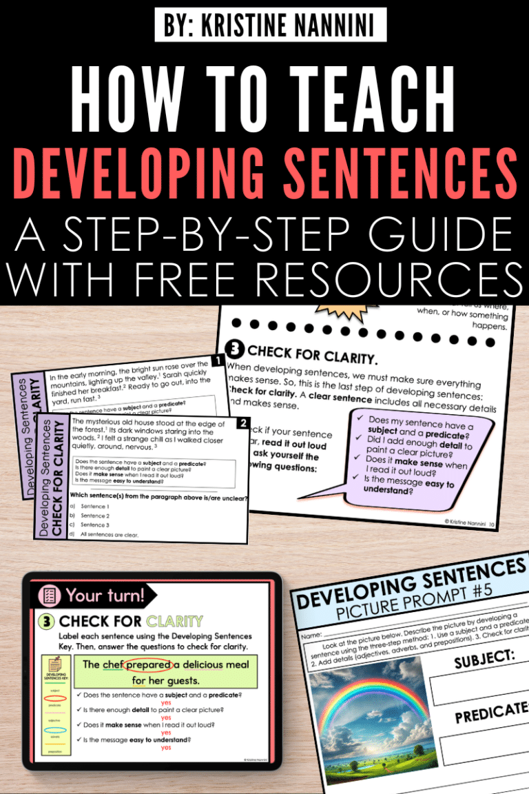 The How-To Guide for Teaching Developing Sentences - In the Classroom ...