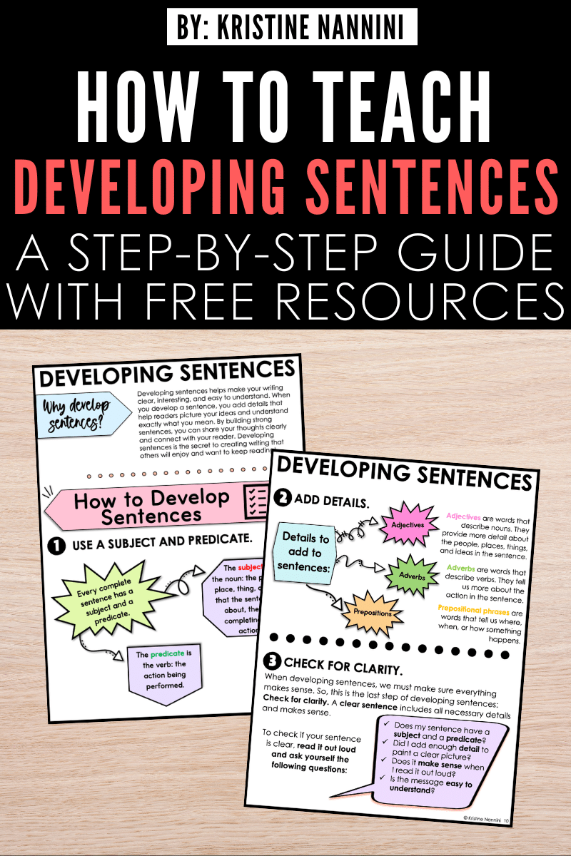 The How-To Guide for Teaching Developing Sentences - In the Classroom ...