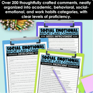 Editable Report Card Comments for Parent Teacher Conferences Digital ...