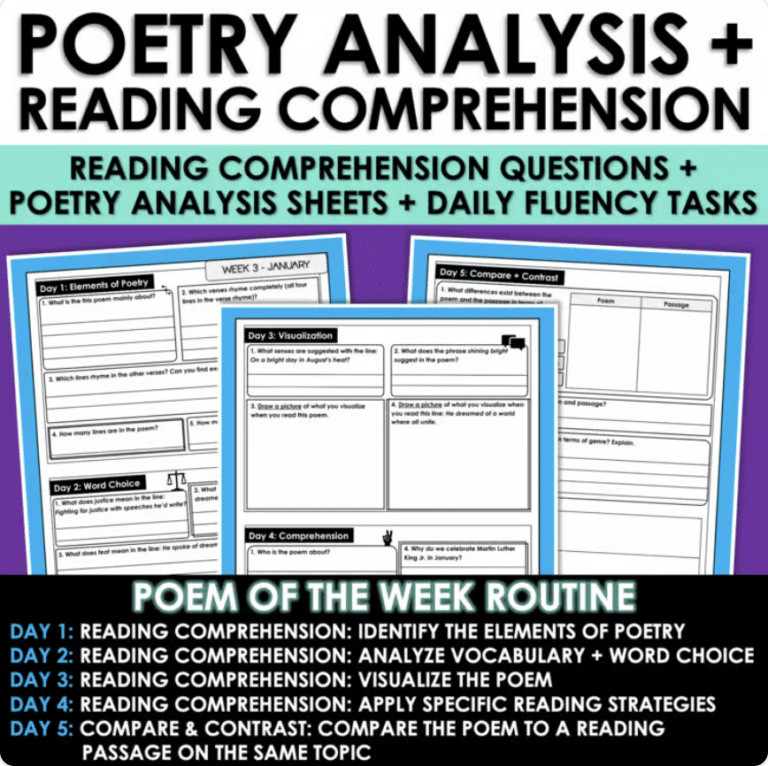 January Poem of the Week with Reading Comprehension Paired Passages ...
