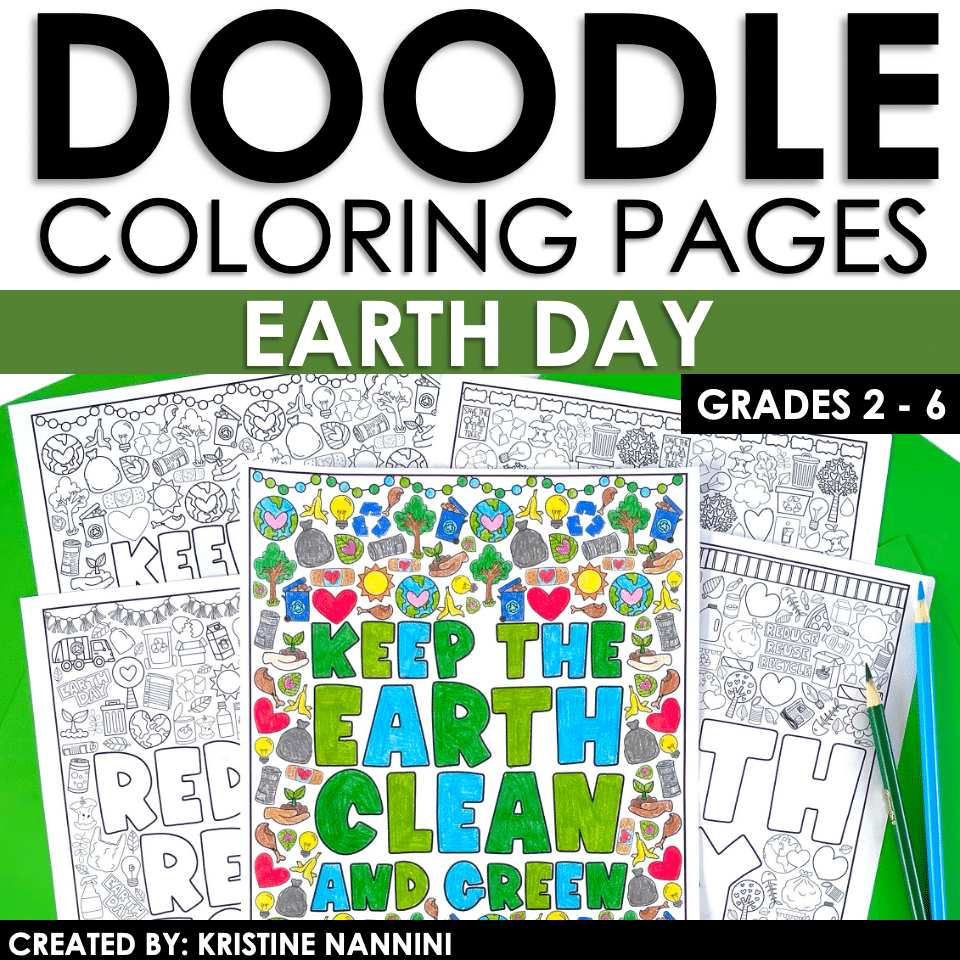 Earth Day Activities Coloring Pages | Seasonal Doodle Coloring Sheets ...
