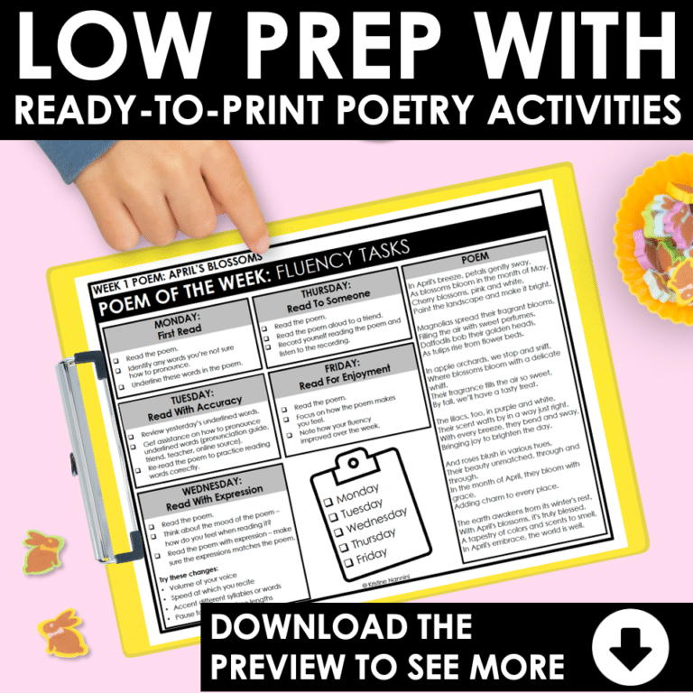 April Poem of the Week Reading Comprehension with Paired Passages ...