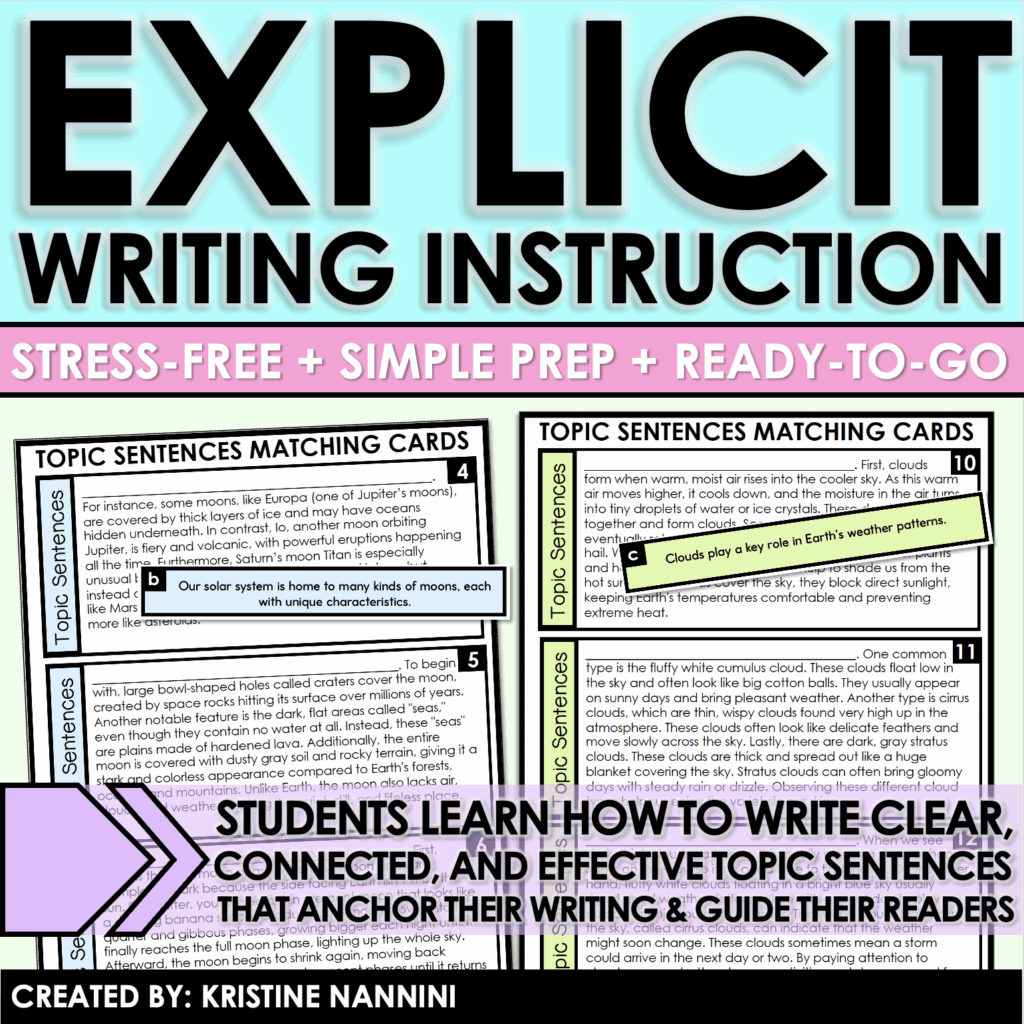 Paragraph Writing Practice: Topic Sentences, Supporting Details, and ...