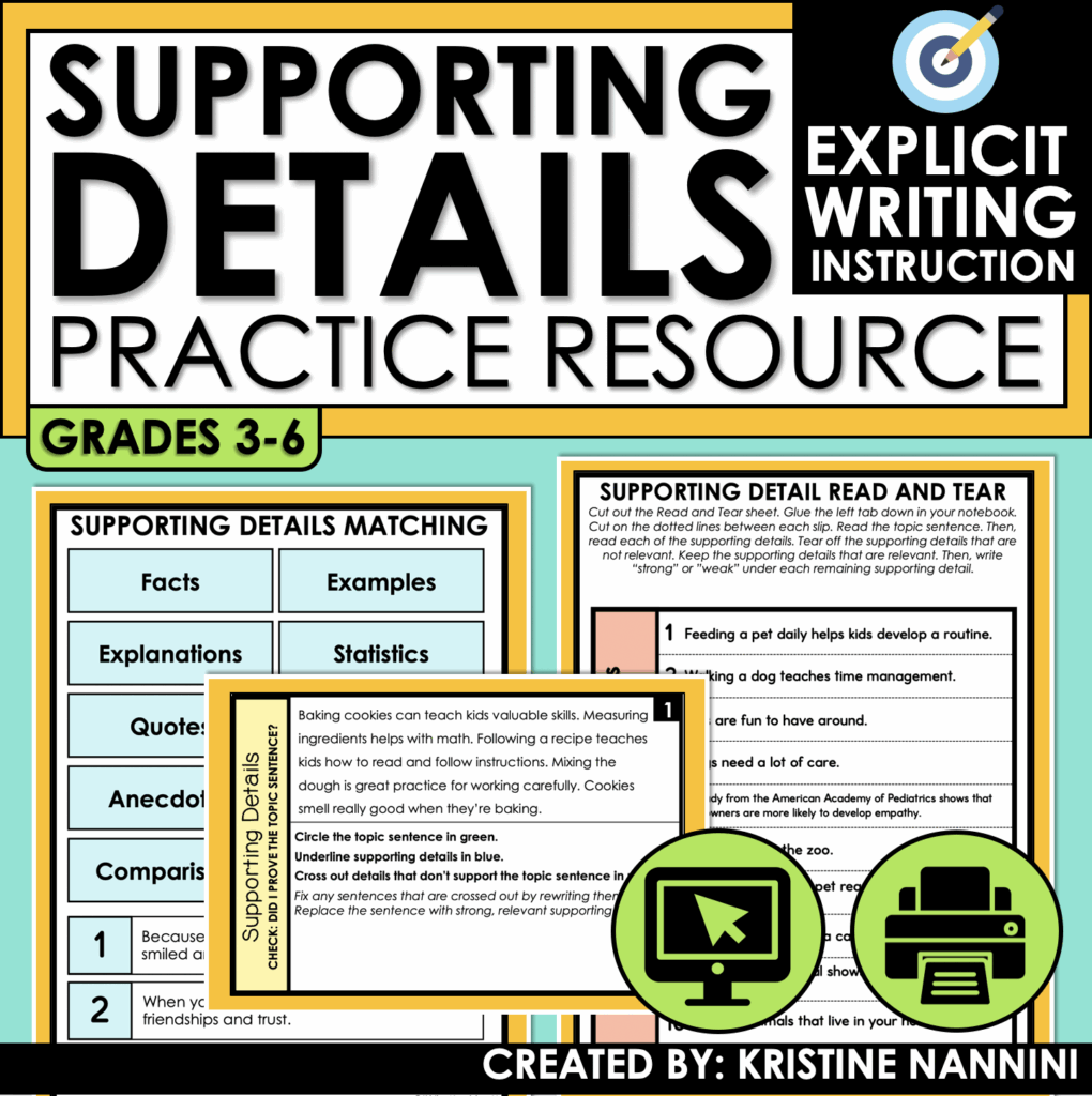 The How-To Guide for Teaching Supporting Details - In the Classroom ...