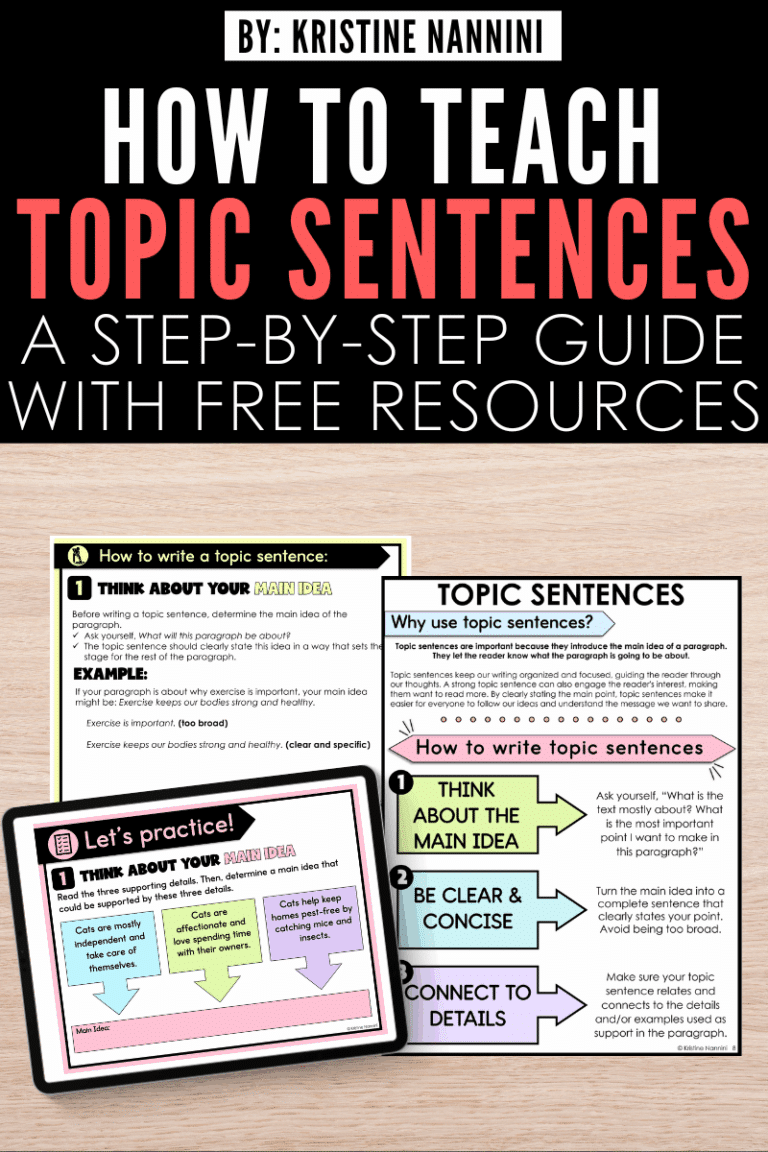 The How-To Guide for Teaching Topic Sentences - In the Classroom with ...